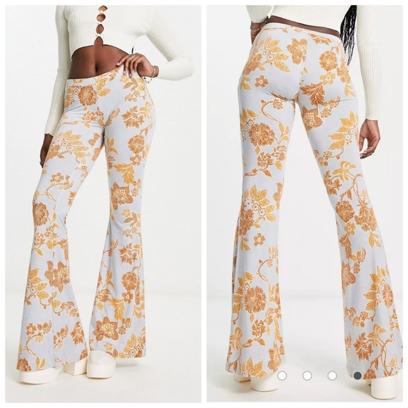 Free People | Pants & Jumpsuits | Free People Floral Flare Pants | Poshmark